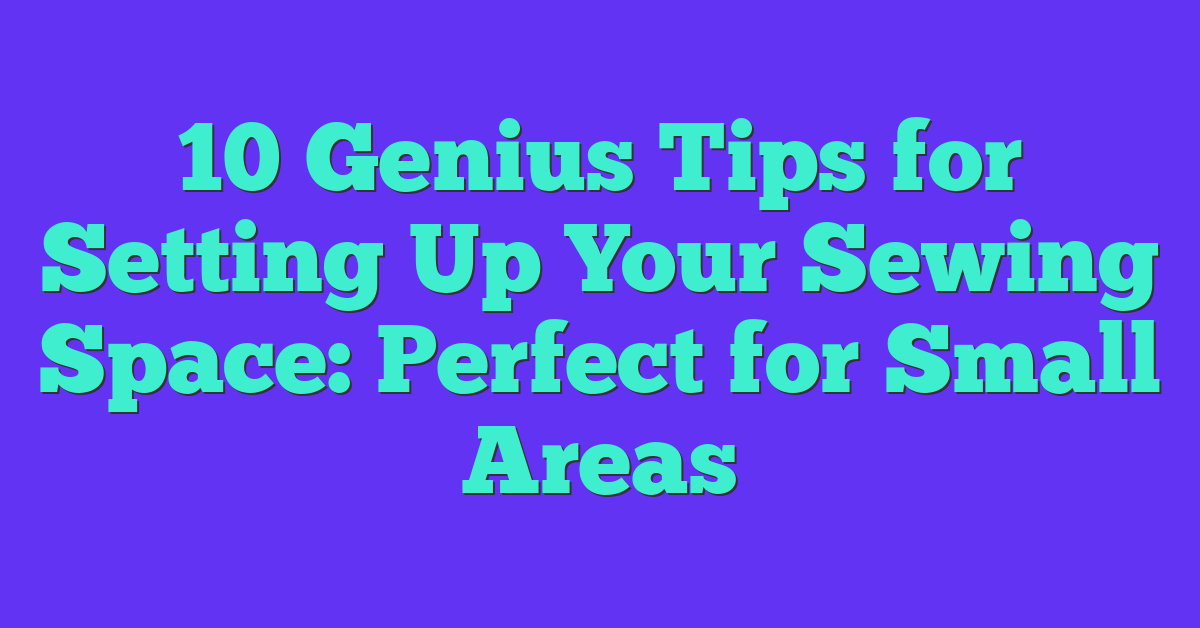 10 Genius Tips For Setting Up Your Sewing Space: Perfect For Small ...