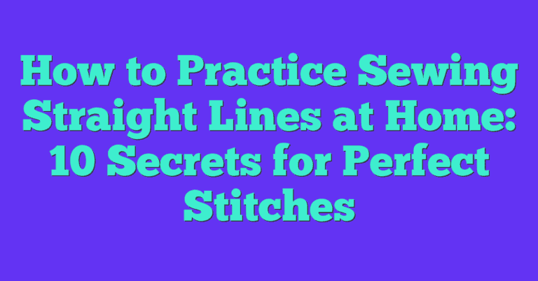 How To Practice Sewing Straight Lines At Home: 10 Secrets For Perfect ...